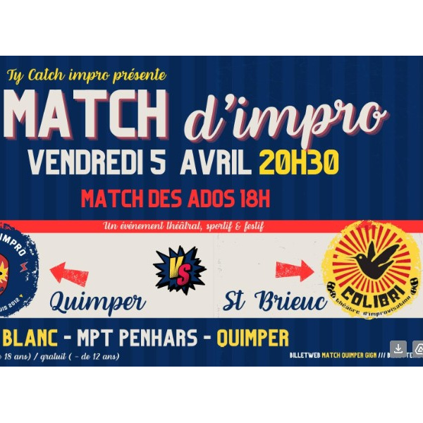 Soirée MATCH d’impro à la MPT le vendredi 5 avril - Collège Max Jacob