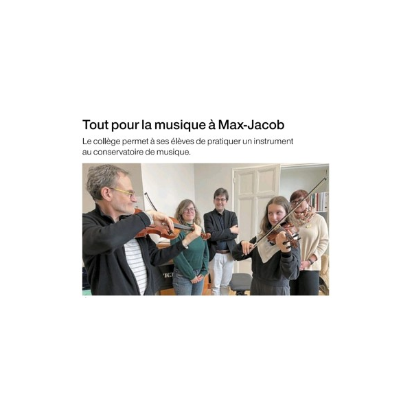Ouest-France : « Tout pour la musique à Max Jacob » - Collège Max Jacob